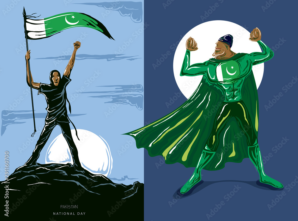 Super Hero with Pakistan Flag, Pakistani flag and color --Vector Art ...
