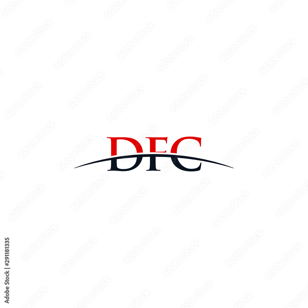 Initial letter DFC, overlapping movement swoosh horizon logo company ...