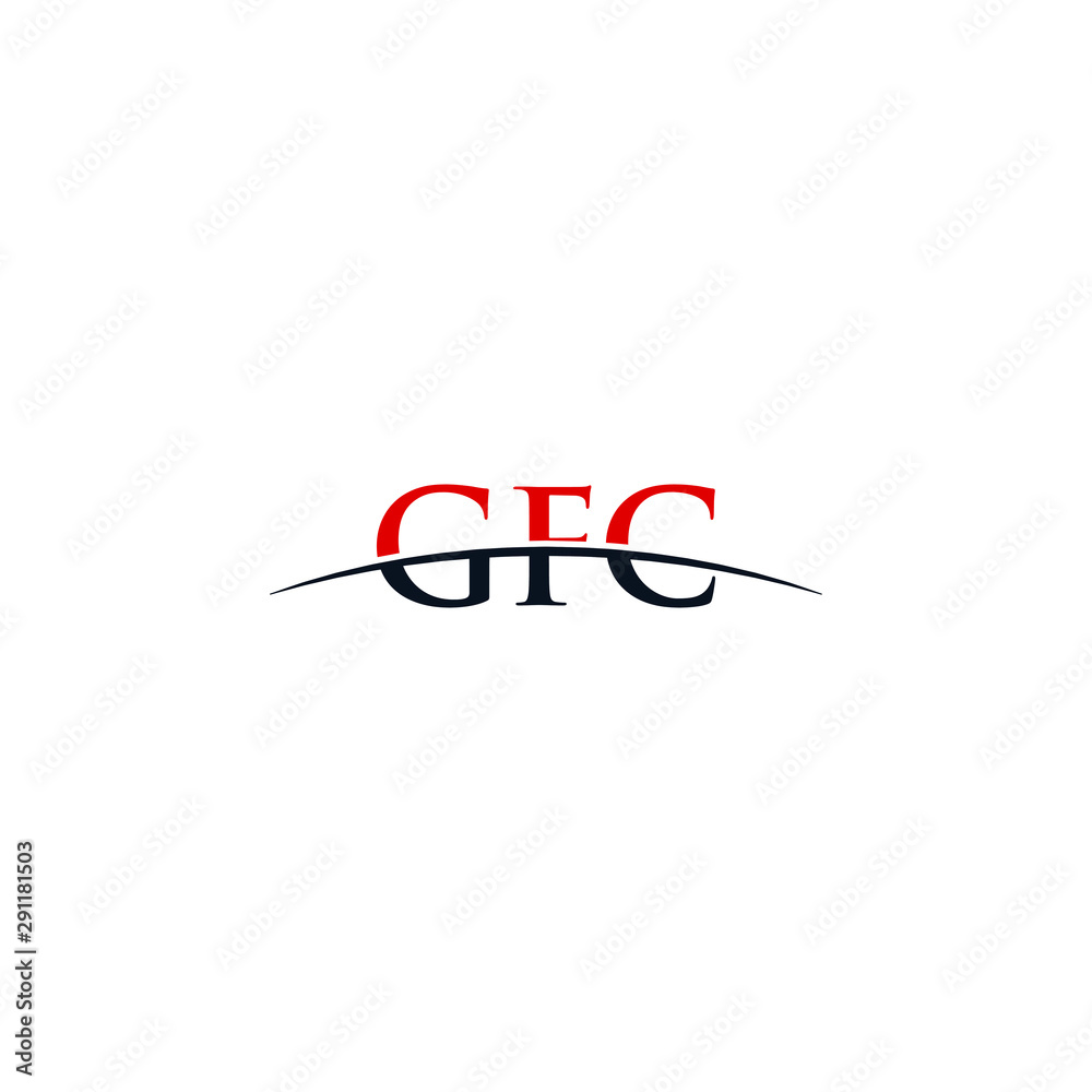 Initial letter GFC, overlapping movement swoosh horizon logo company ...