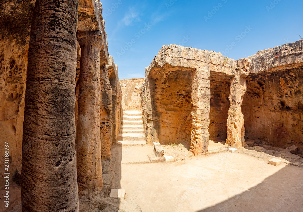 Cyprus. Pathos. Tombs of kings. Royal ancient cemetery of Paphos ...