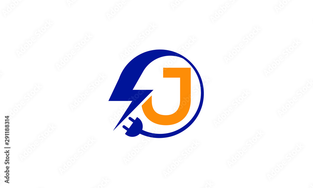 Electrical sign with the letter J, Electricity Logo, electric logo and ...