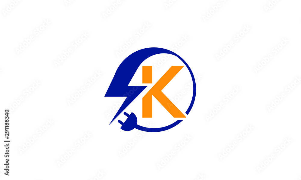 Electrical sign with the letter K, Electricity Logo, electric logo and ...