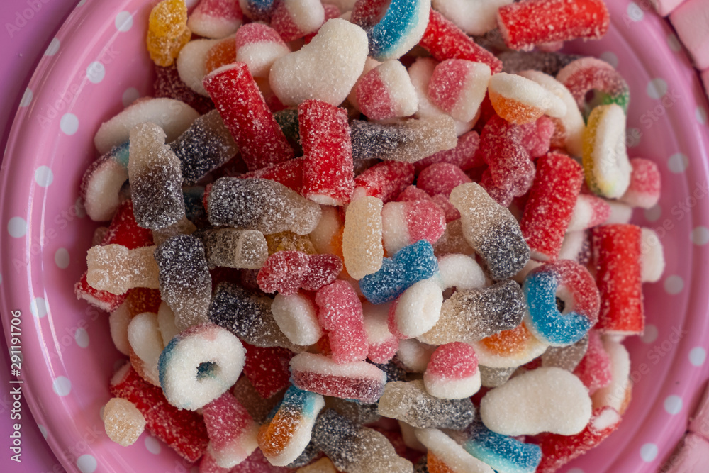 Gominolas de diversas formas, colores y sabores. Stock Photo | Adobe Stock