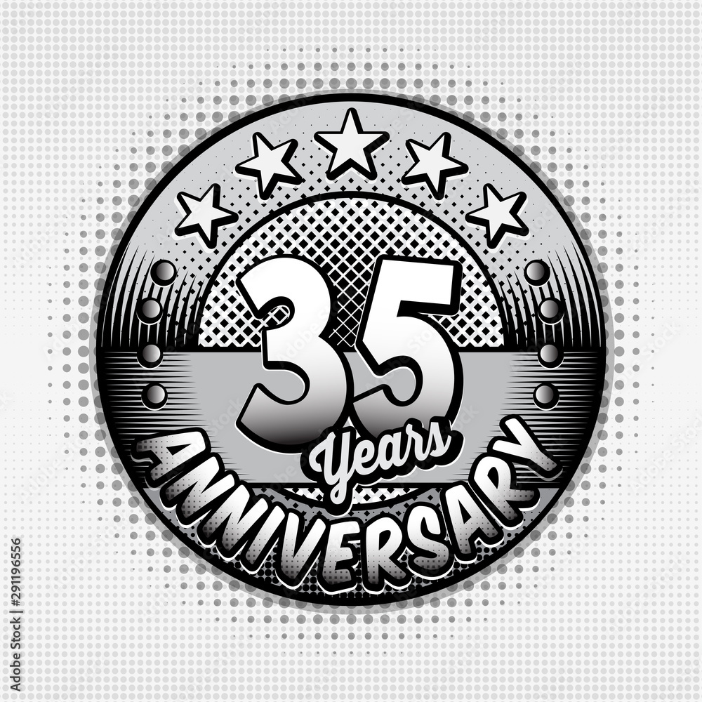 35th anniversary logo. Thirty-five years celebrating anniversary logo ...
