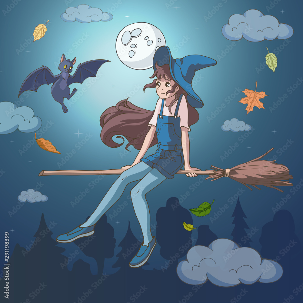 Cute Cartoon Witch For Kids