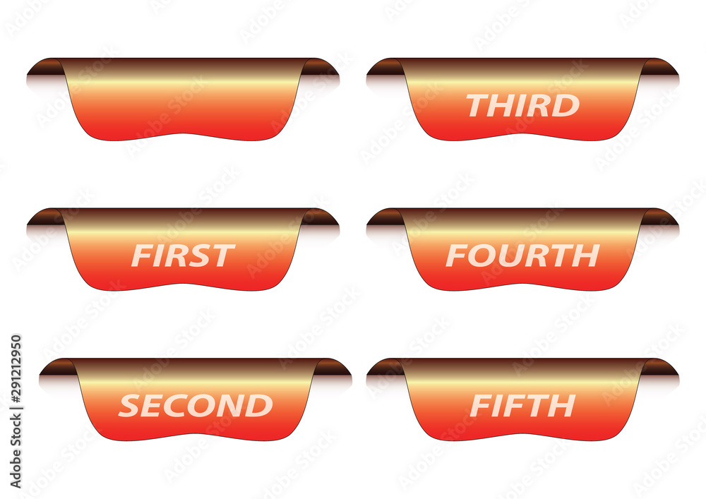 Numbered red metallic tabs - vector file Stock Vector | Adobe Stock
