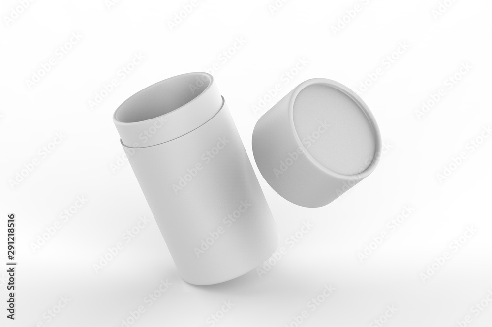 Blank Kraft Paper Push Up Tube Packaging For Branding. 3d render ...