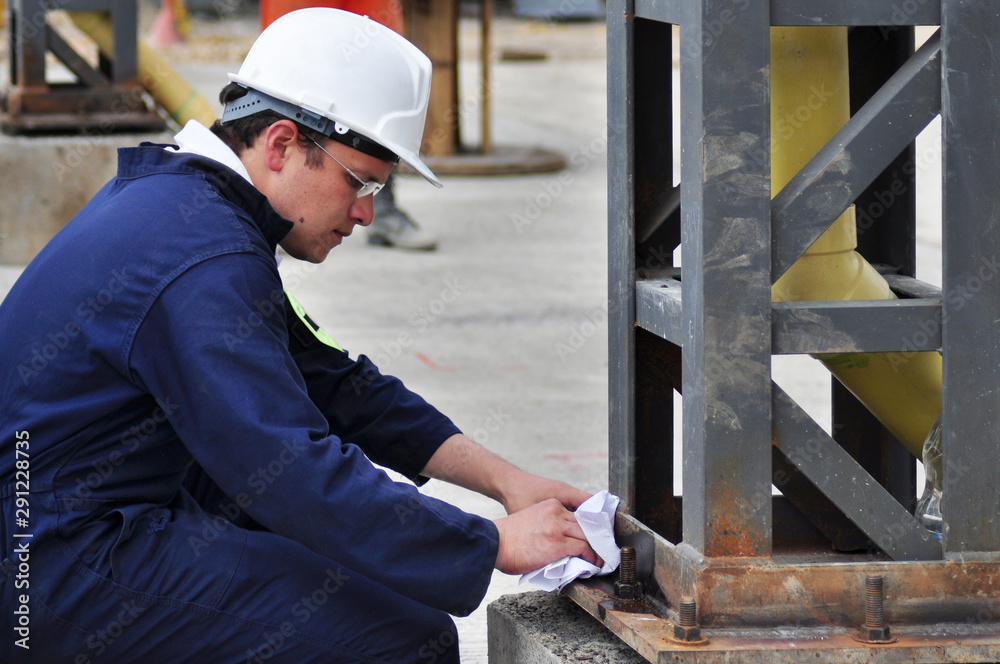 Cleaning. Penetrant method of non-destructive testing to detect crack ...