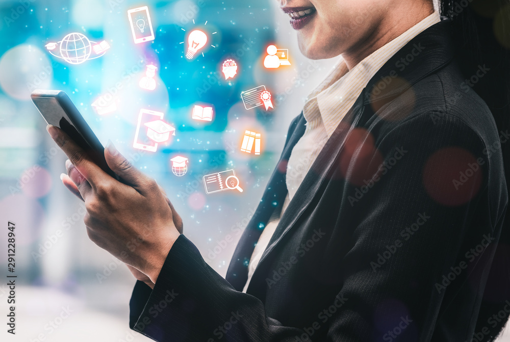 E-learning and Online Education for Student and University Concept ...