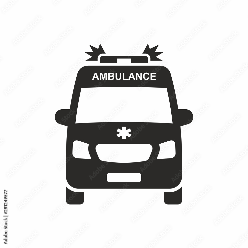 Ambulance car icon. Vector icon isolated on white background. Stock ...