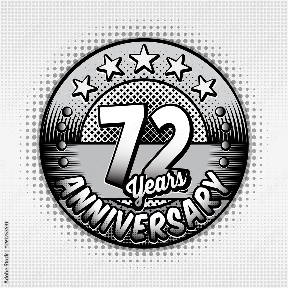 72nd anniversary logo. Seventy-two years celebrating anniversary logo ...