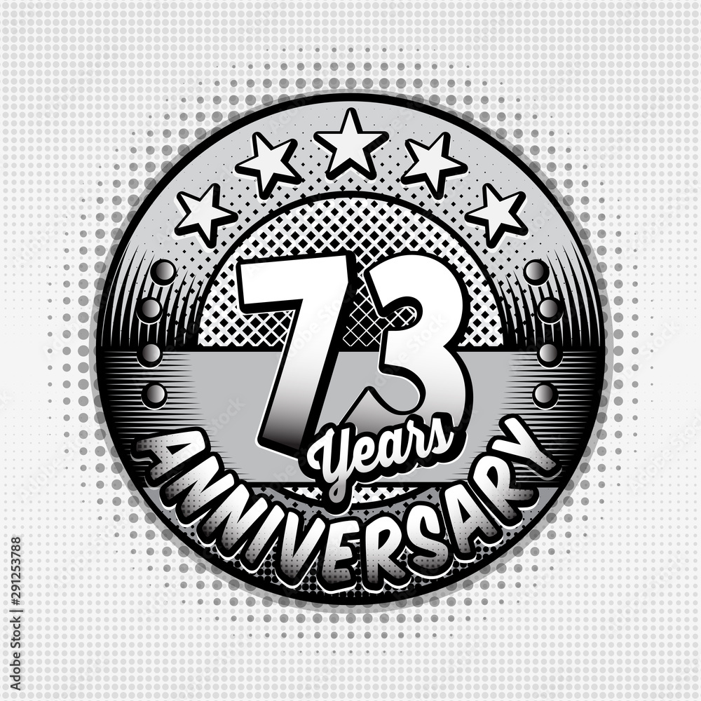 73rd anniversary logo. Seventy-three years celebrating anniversary logo ...