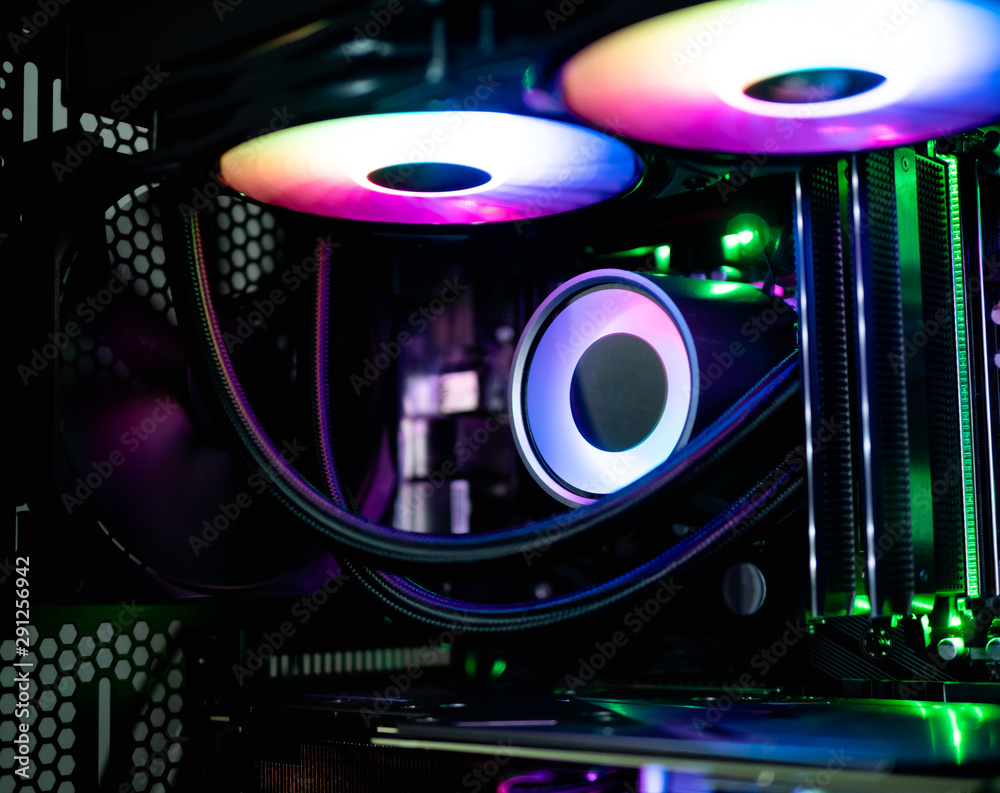 Case Mod concept with Cpu liquid cooling system, motherboard, case led ...