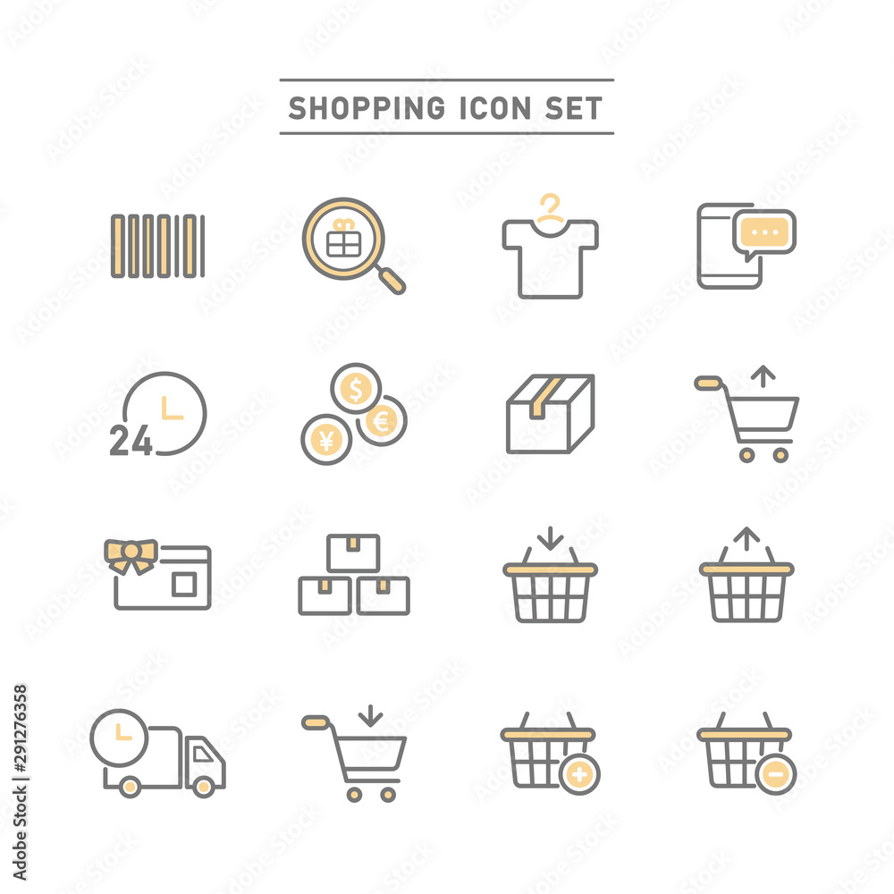 SHOPPING ICON SET Stock Vector | Adobe Stock