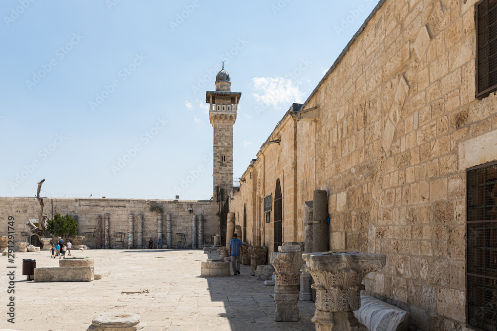 Islamic Museum Wall and White Mosque on the territory of the interior ...