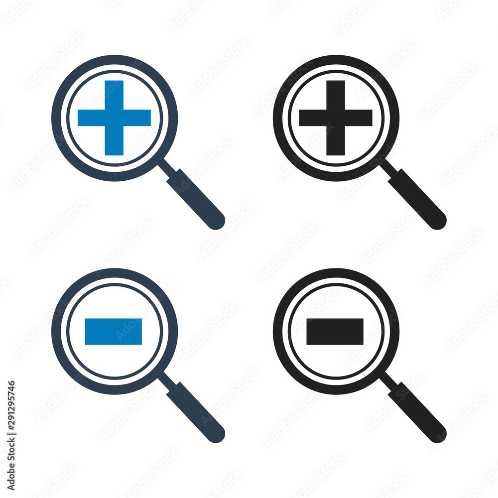 Magnifying Class Icon Set. Flat style vector EPS. Stock Vector | Adobe ...