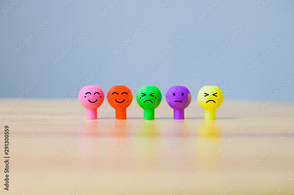 Emotions face miniature colourful. Happy smiley and sadness emotional ...