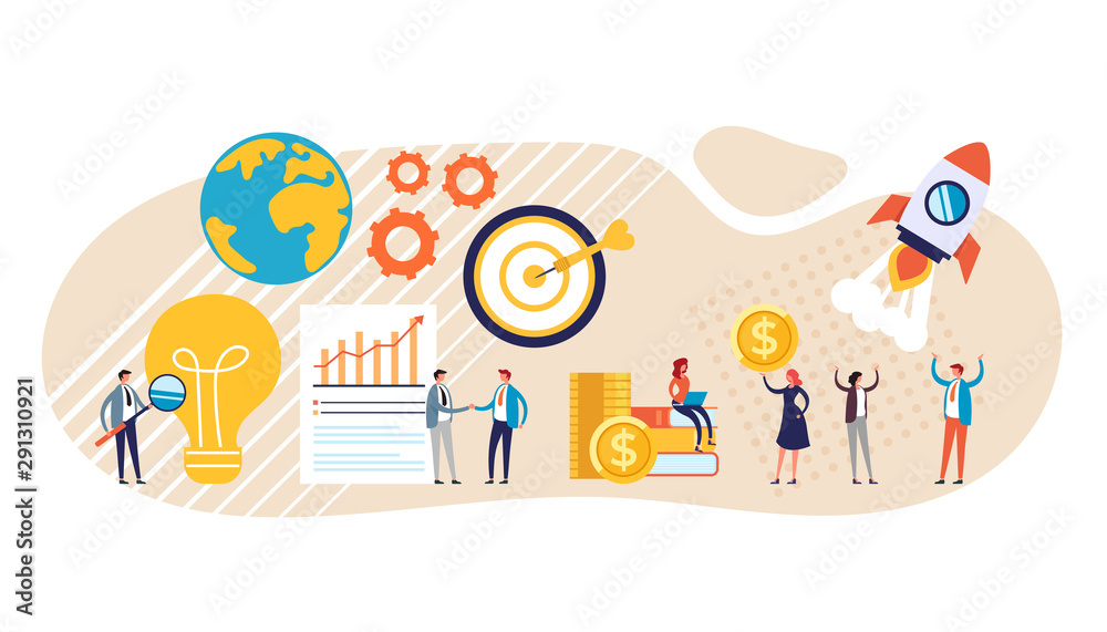 Start up new business steps stages concept. Vector graphic design flat ...