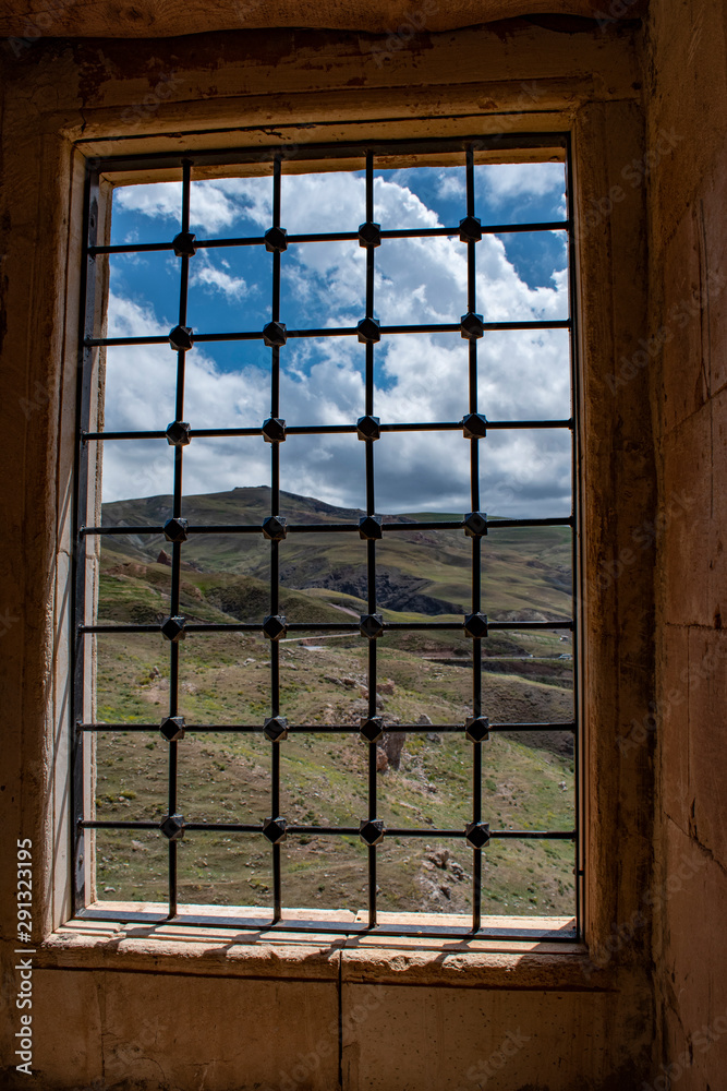 Dogubayazıt, Turkey: window with view in the hammam room in the middle ...
