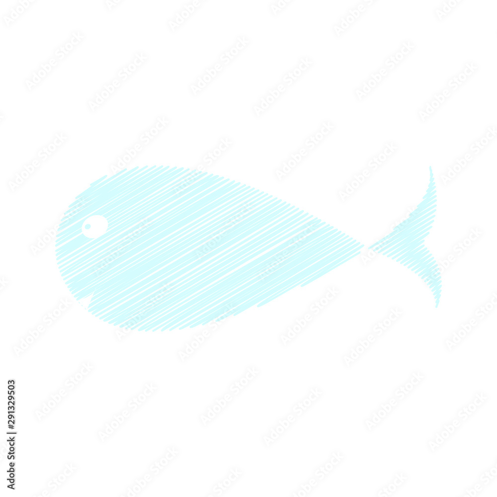 Cute fish icons showing aquatic animals with various fins, scales ...