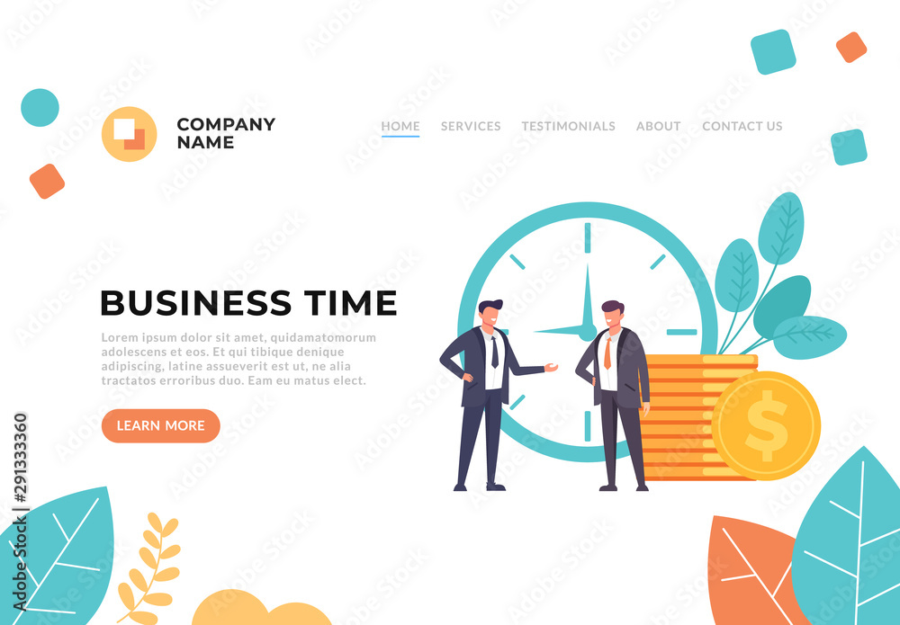 Successful business time working start up concept. Vector graphic ...