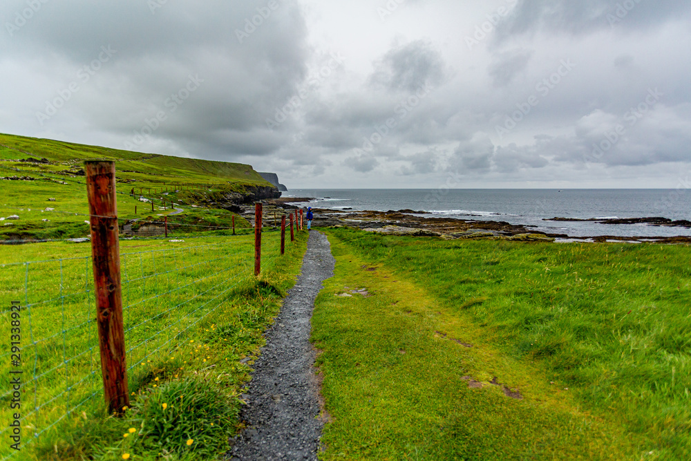 Beautiful landscape of the coast and a rural footpath in of the coastal ...
