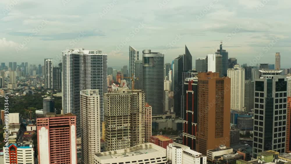 The city of Manila, the capital of the Philippines. Modern metropolis ...