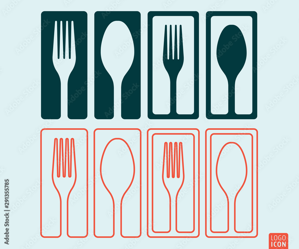 Fork and spoon minimal and line design. Vector illustration Stock ...