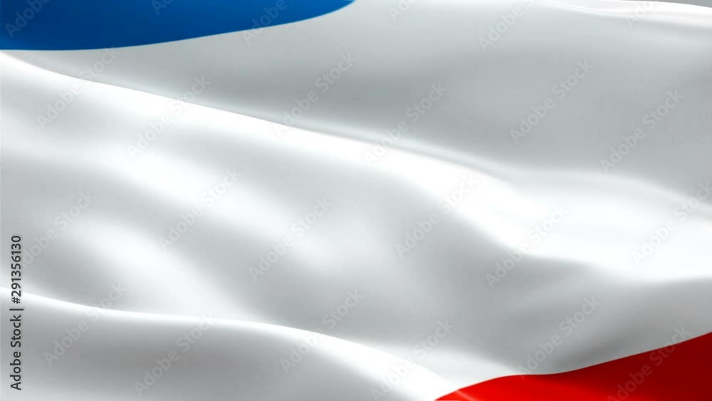Crimea flag Motion Loop video waving in wind. Realistic Krim Flag ...