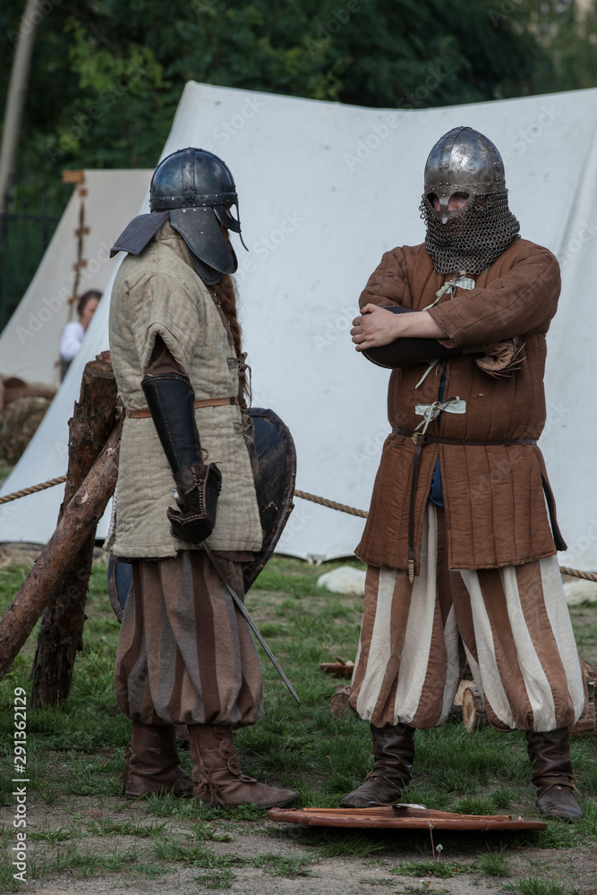 medieval Slav warriors before the battle Stock Photo | Adobe Stock