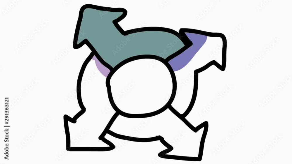 Arrows icon animation line drawing hand sketch transparent background ...