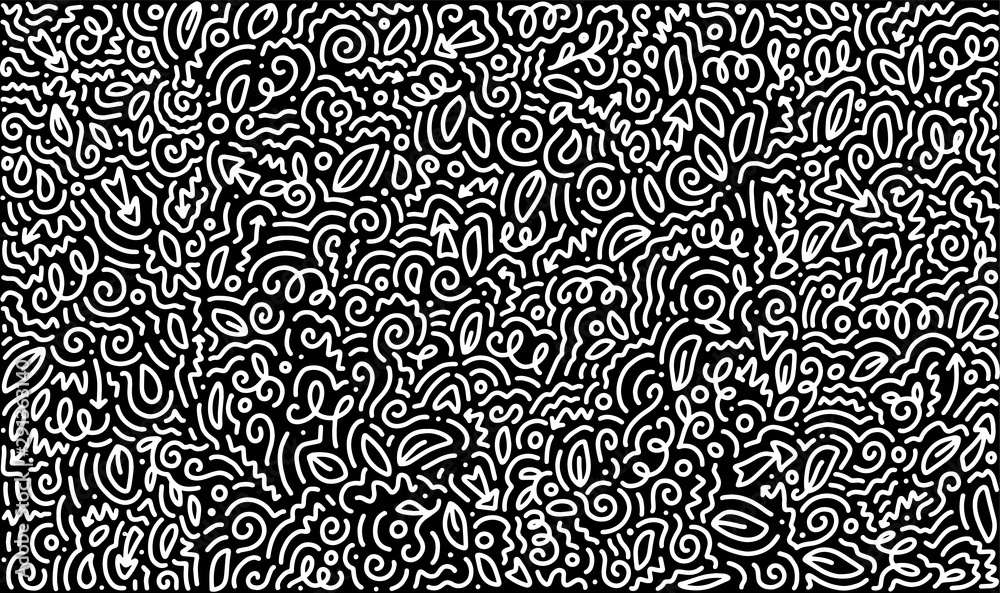 Scattered Geometric Line Shapes. Abstract Background Design. Vector ...