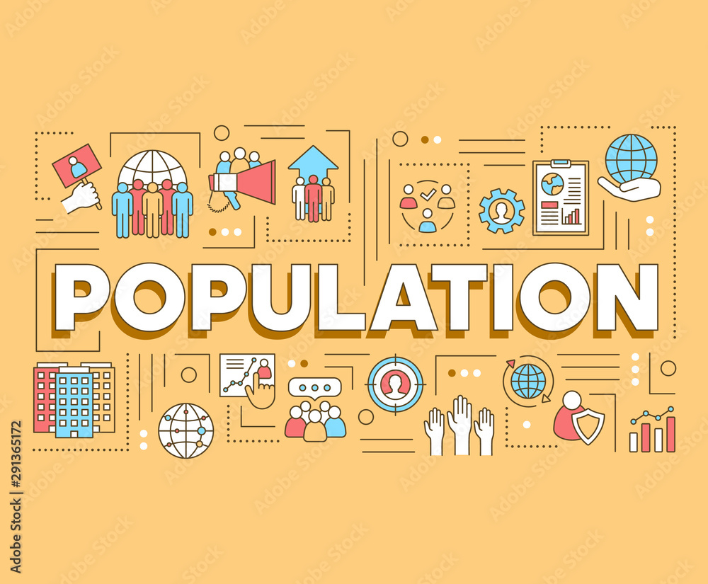 Population word concepts banner. Presentation, website. Planet ...