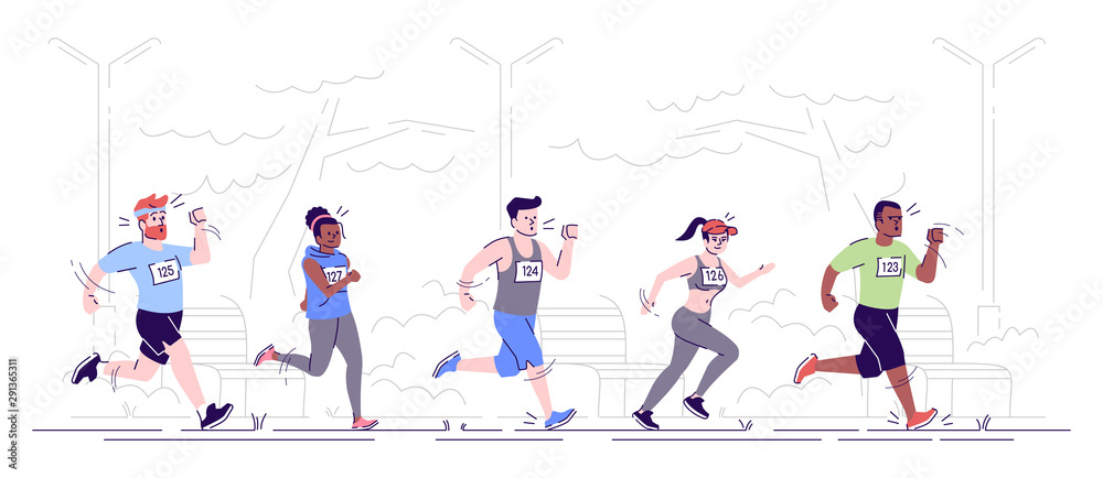 Cartoon Marathon Runner