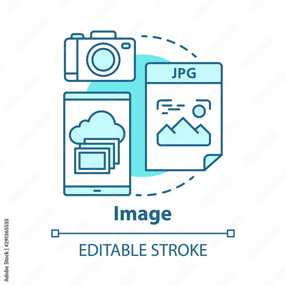 Image concept icon. Visual information idea thin line illustration ...