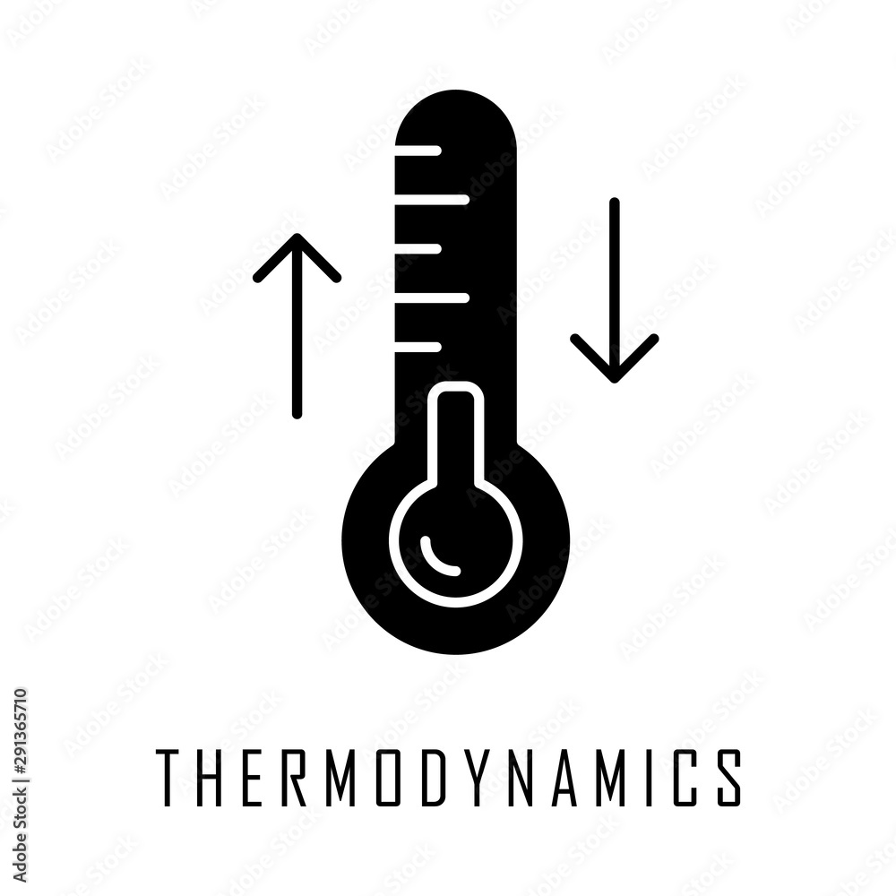 Vecteur Stock Thermodynamics glyph icon. Temperature fluctuations ...