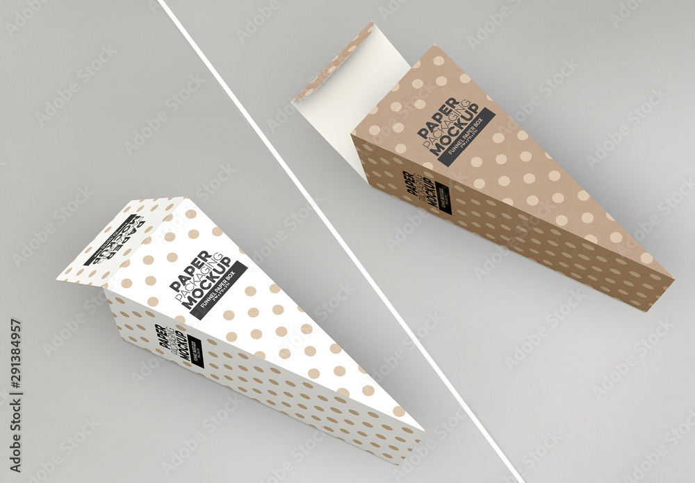 Cone Style Paper Box Mockup Stock Template | Adobe Stock