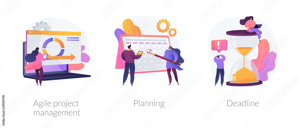 Task management and productivity icons set. Workflow organization and ...