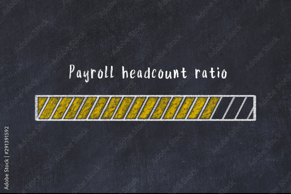 Chalk drawing of loading progress bar with inscription payroll ...