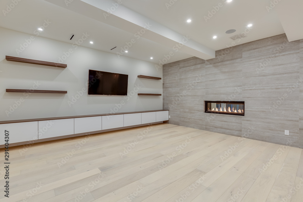 Interior design of a modern living room in the newly built house or ...