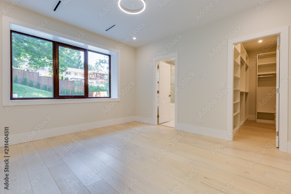 Interior design of a modern empty bedroom in the newly built house or ...