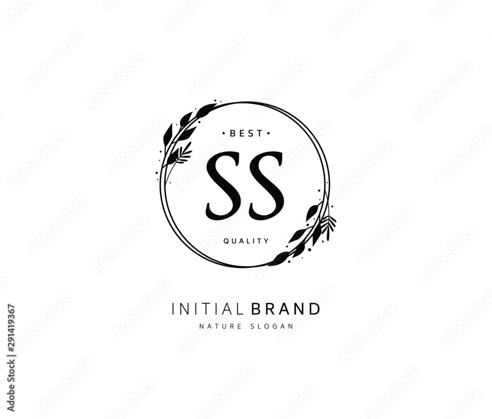 S SS Beauty vector initial logo, handwriting logo of initial signature ...
