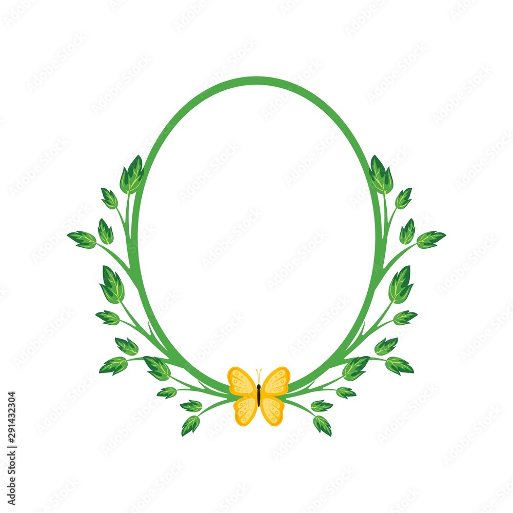 Green Oval Logo With Yellow Outline