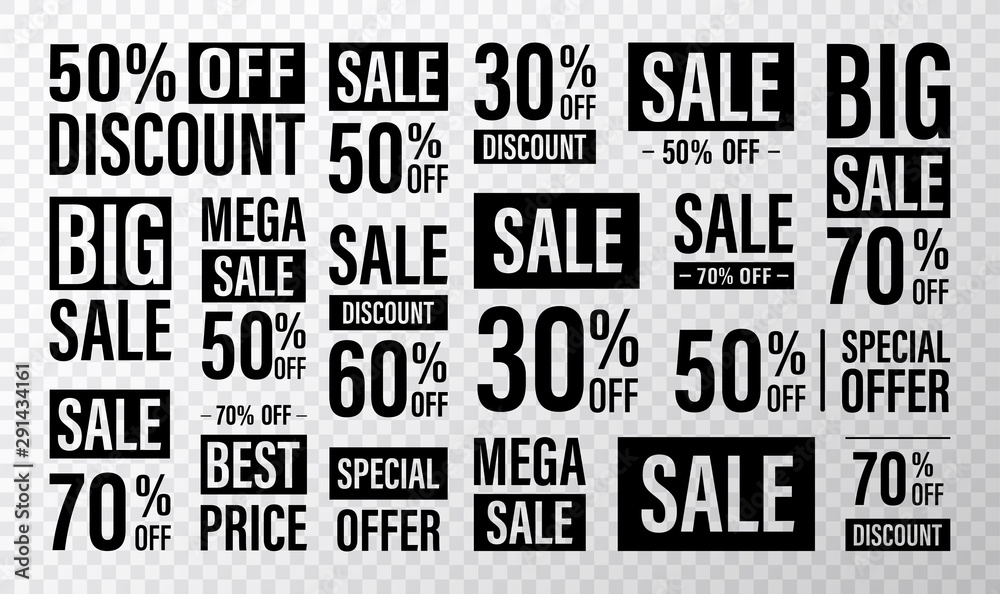 Set of sale tags and labels, template shopping labels. Blank, discount ...