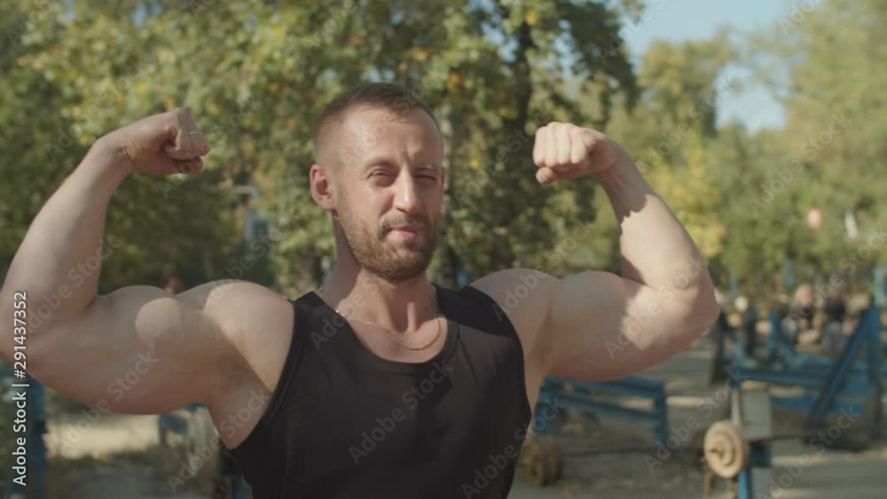 Handsome brutal muscular bodybuilder with perfect abs, shoulders ...