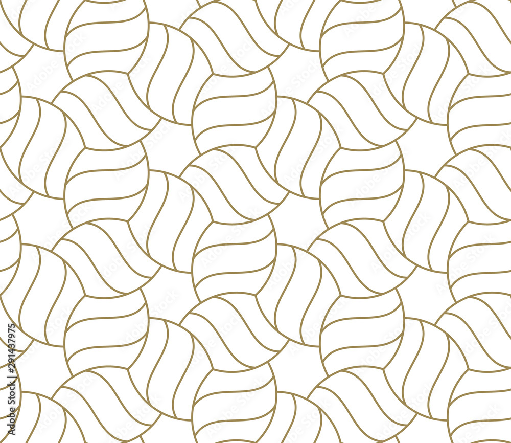 Seamless pattern with abstract geometric line texture, gold on white ...