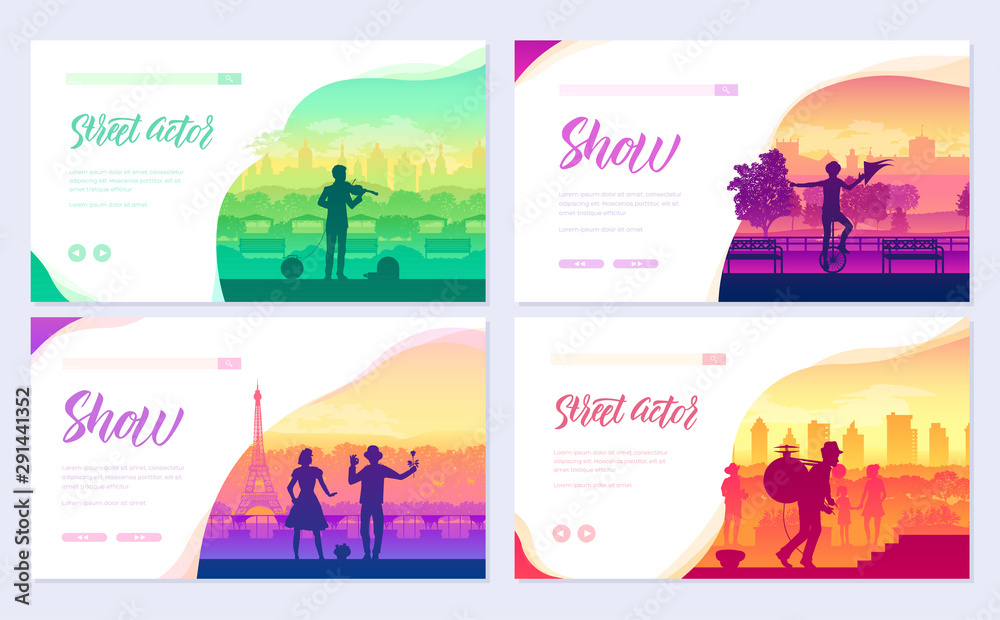 Street artists around the world brochure cards set. Speech on the ...