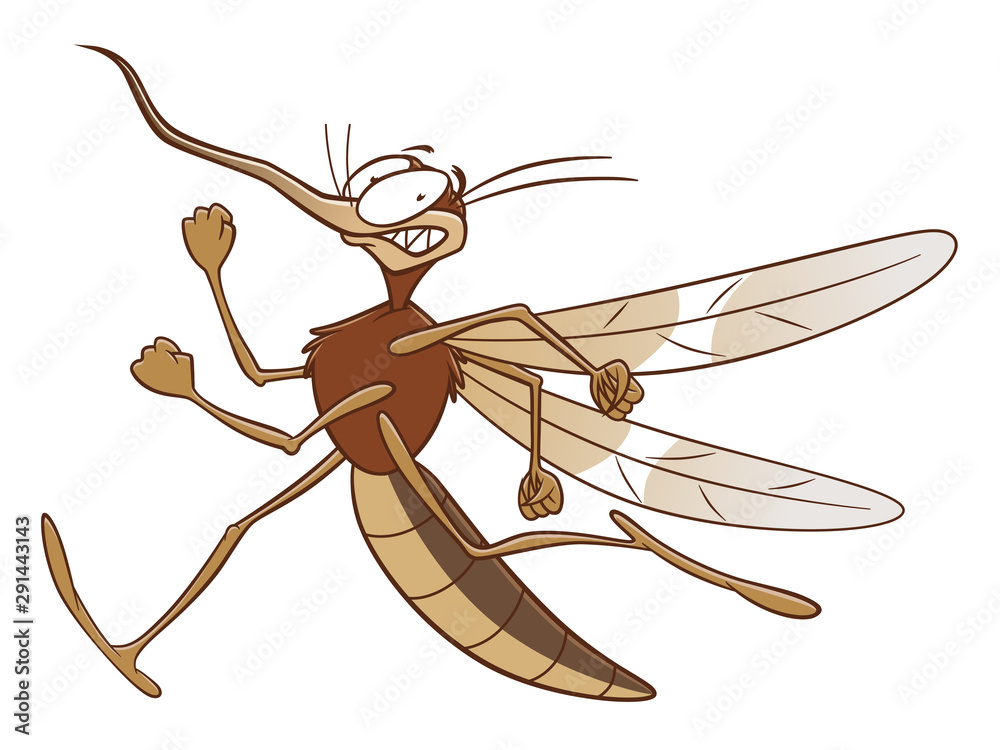 Running scared mosquito Stock Vector | Adobe Stock