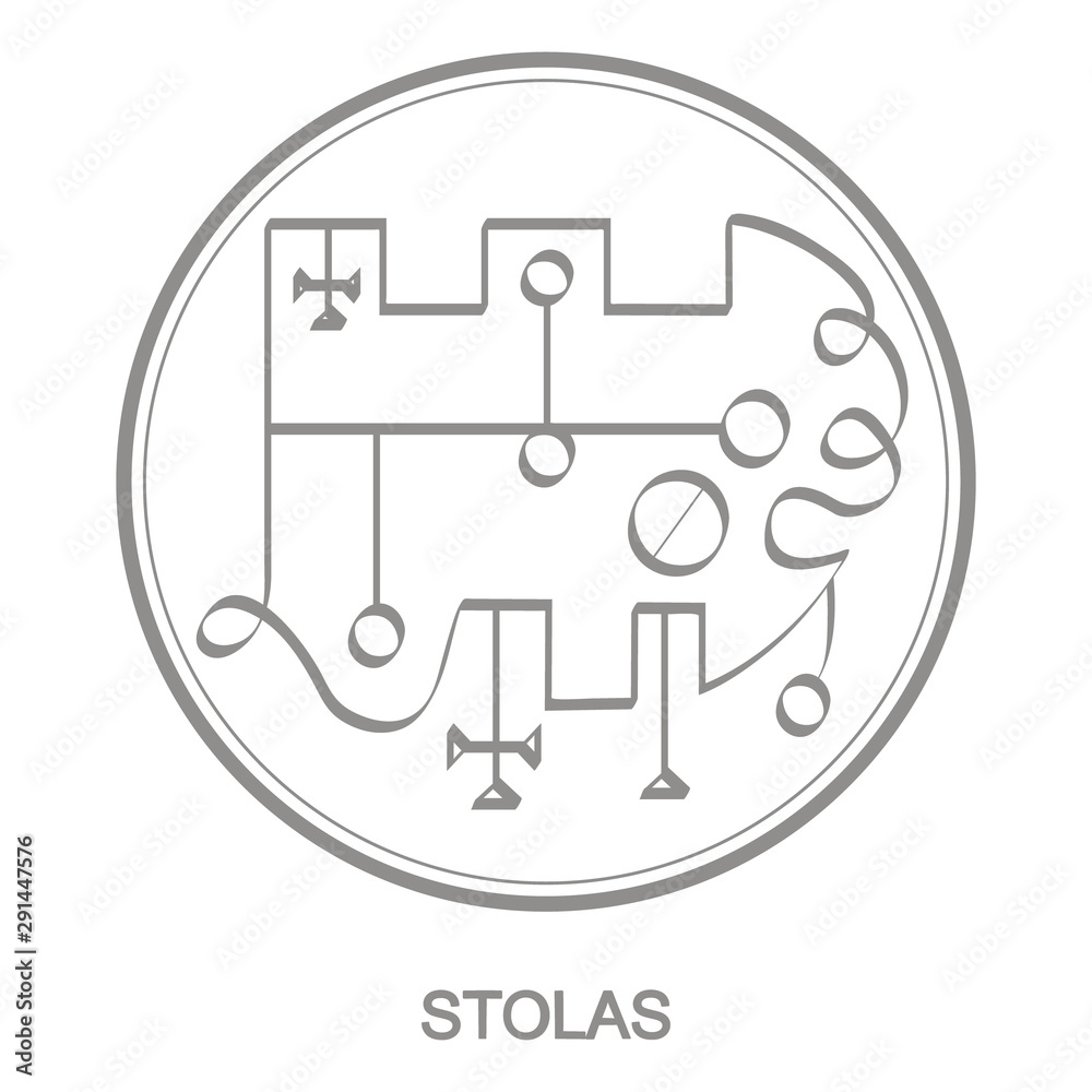 Vector icon with symbol of demon Stolas. Sigil of Demon Stolas Stock ...