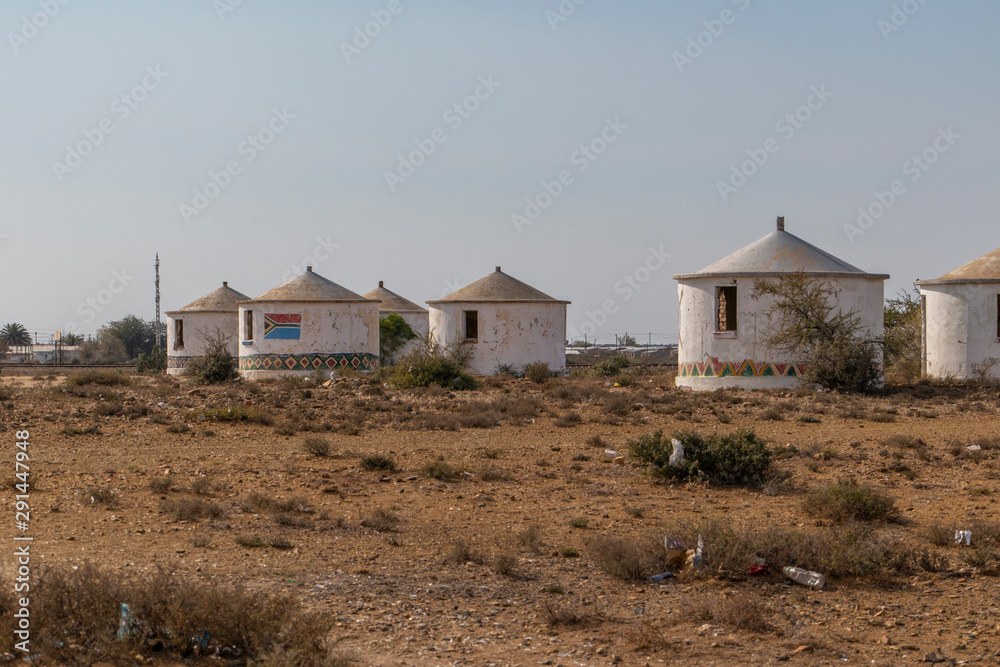 The historic settlement of Klipplaat in the arid Karoo region of South ...